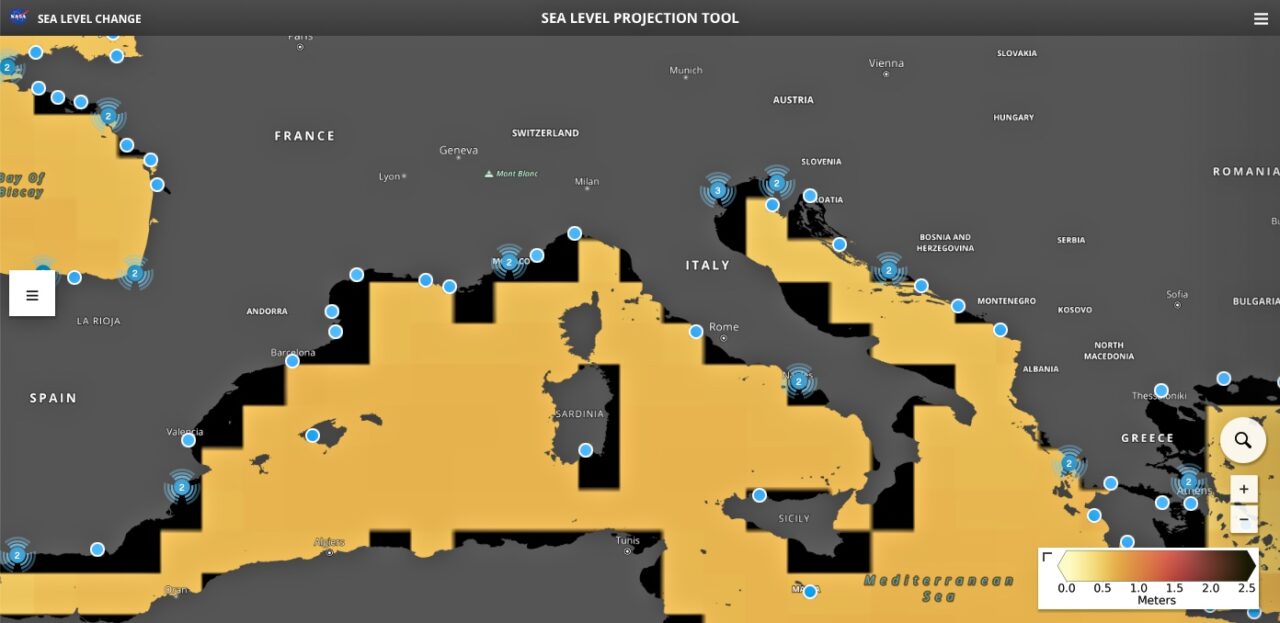 La prima mappa dell’innalzamento dei mari: simulazioni Nasa fino al 2150